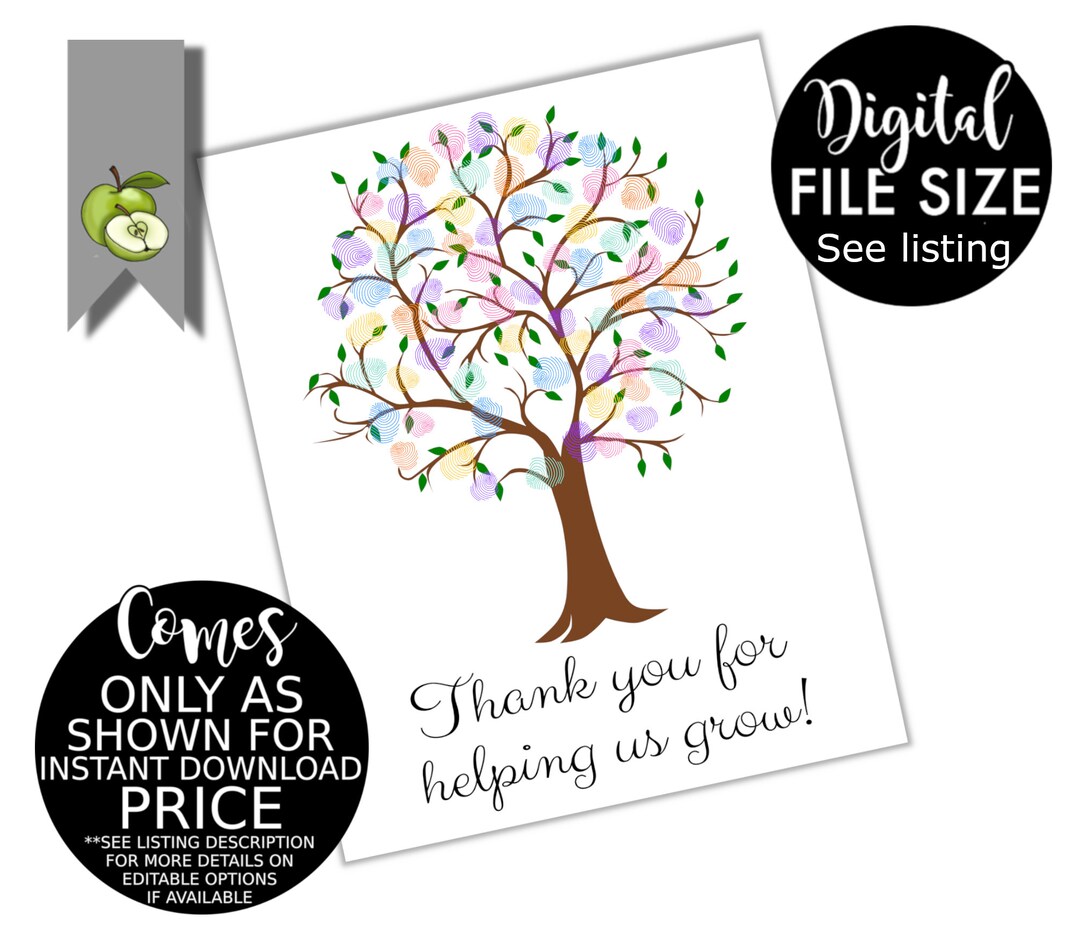 Teacher Appreciation Week Gift: Retirement Custom Fingerprint Tree ...