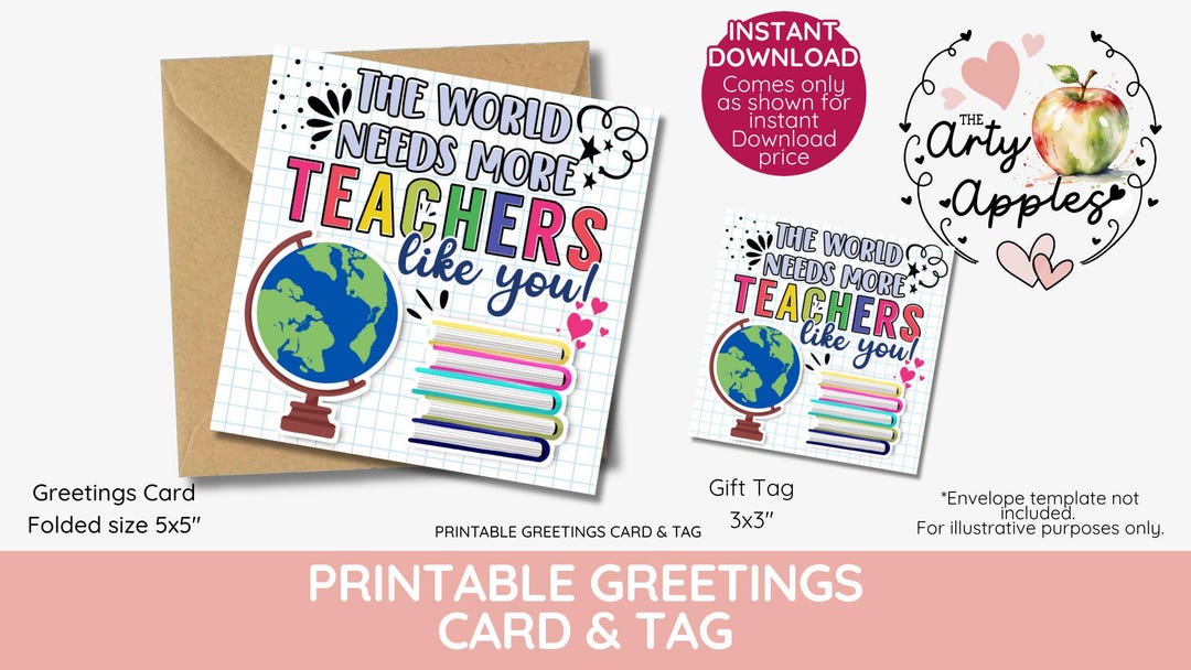 The World Needs More Teachers Like You Teacher Appreciation Gift Tag ...