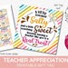 Editable Best Teacher Word Art Apple, Rainbow School Year Student ...