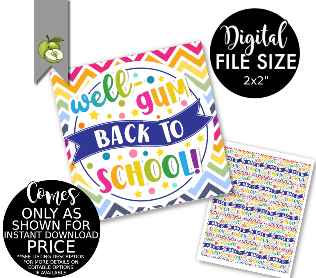 Welcome Back to School Gum Tag Sweet Treat Teacher Gum - Etsy