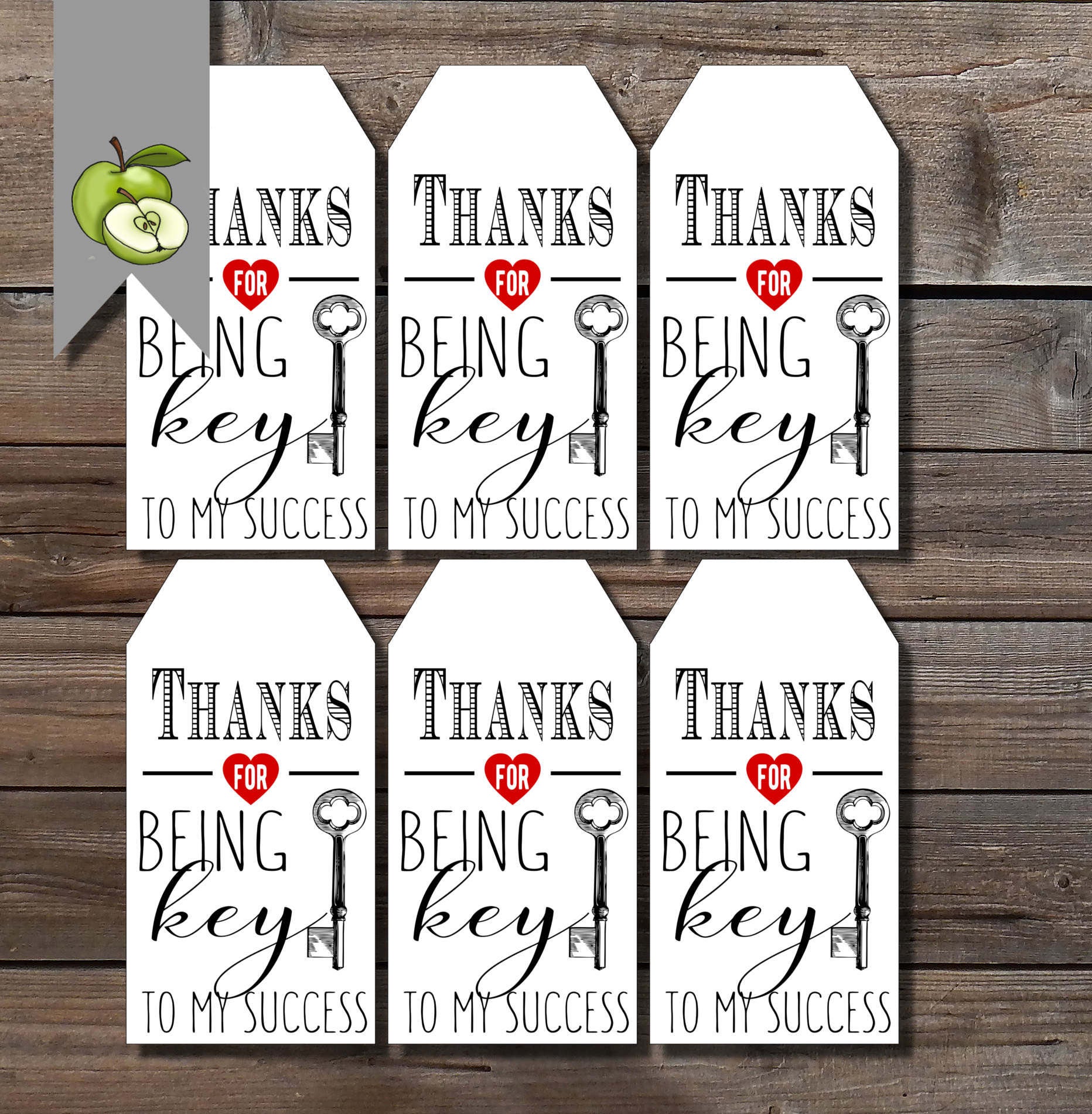 Thanks for being the KEY to my success Appreciation Gift Tag | Etsy