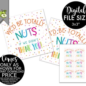 We'd Be Totally Nuts If We Didn't Thank You NUTS Gift | Etsy