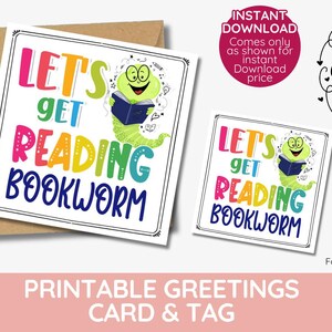 Bookworm Gift Tag, Let's Get Reading Bookworm, Read More Books, Jelly ...