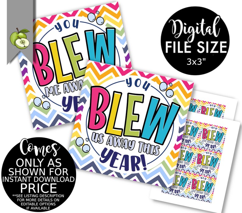 You Blew Me Away This Year Printable Gift Tag Teacher Class - Etsy
