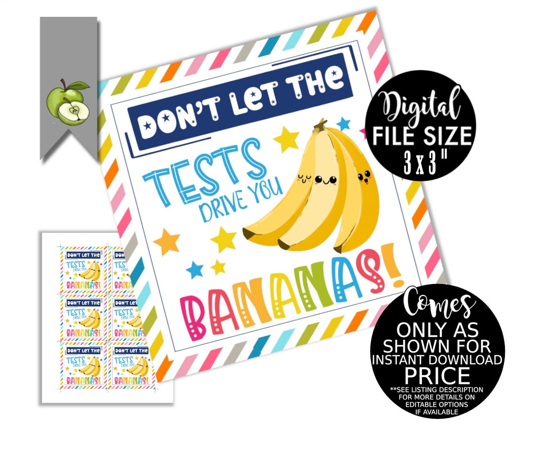 Bananas Dont Let the Tests Drive You Bananas Exam Test Gift - Etsy