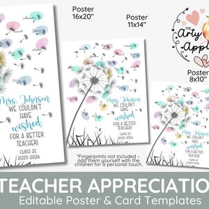 Editable Dandelion Teacher Appreciation, We Couldnt Have Wished for a ...