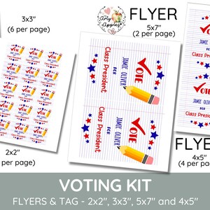 Vote for Me Editable Tag, Class President, Note Paper, School Vote Tag ...