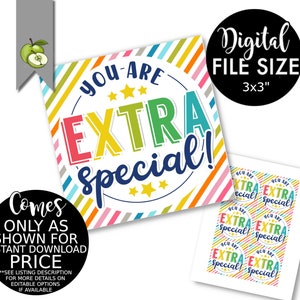 You Are EXTRA Special Gift Tag, Chewing Gum Favor, Mint Favor Tag ...