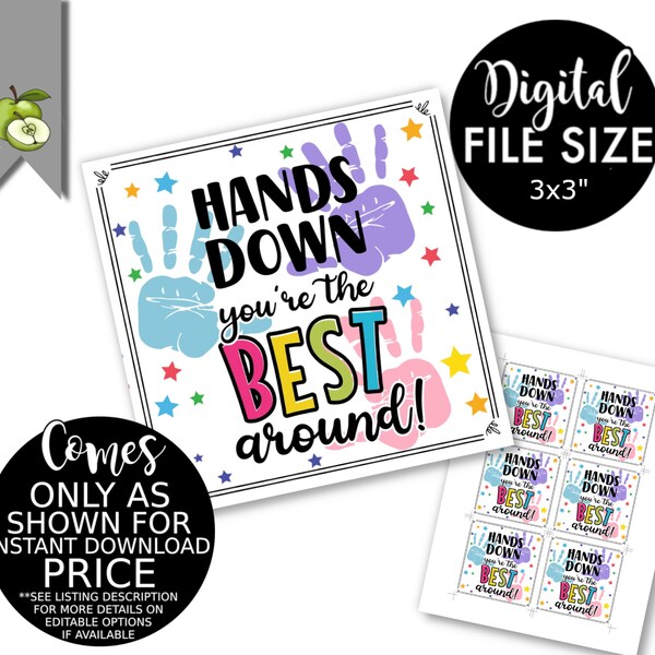 Hands Down Youre the Best Around Printable - Etsy