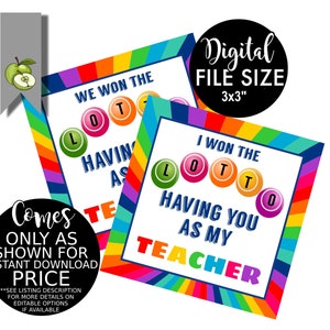 I Won the Lotto Having You as My Teacher, Lotto Teacher Gift Tags ...