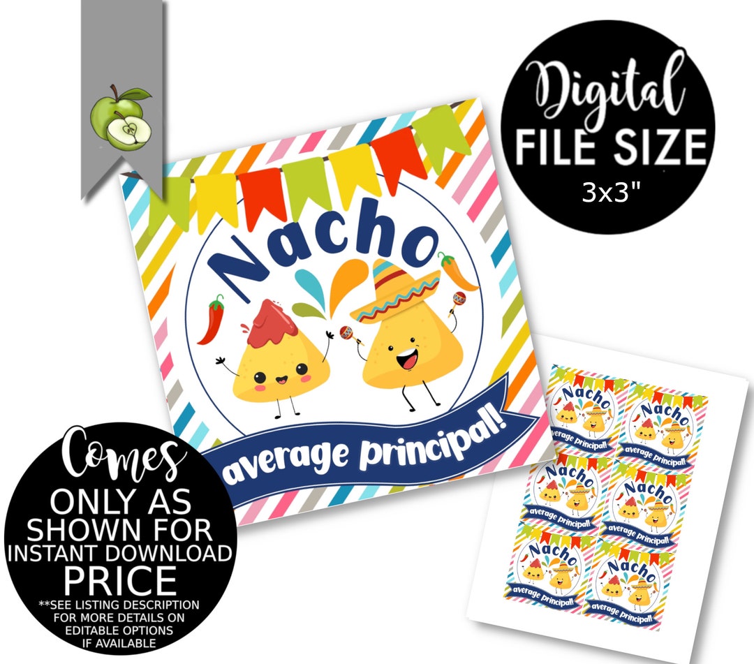 Nacho Average Principal Gift Tags, Mexican Principal Themed Boss ...