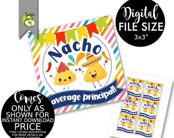 Nacho Average EDITABLE Tag Teacher and Staff Appreciation - Etsy
