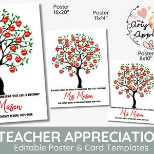 Class Teacher Apple Tree Editable Gift, Teacher Appreciation Week ...