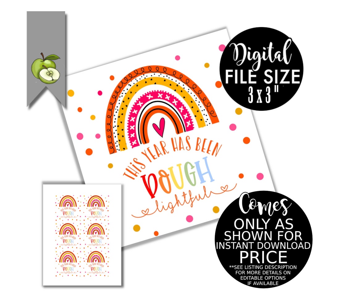 Play Dough Gift Tag Kindergarten Gift Tag Teacher Graduation - Etsy