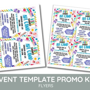 Editable Kids Summer Art Camp Flyer - Printable Teacher Invites for ...