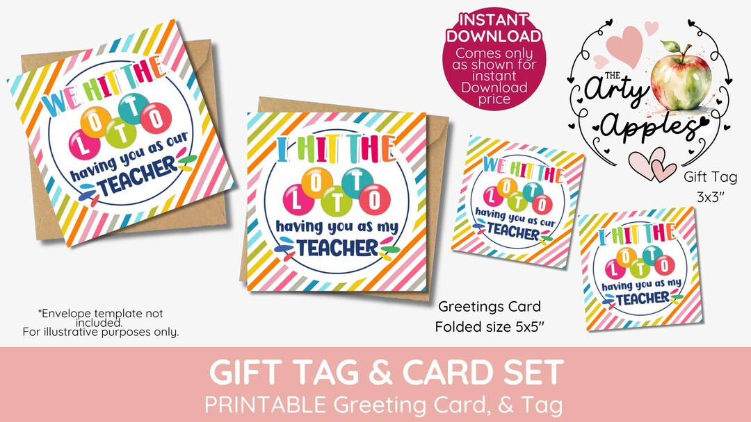 I Hit the Lotto Having You as My Teacher, Lottery Ticket Printable Gift ...