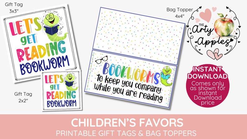 Bookworms Topper, to Keep You Company While You Are Reading, Printable ...