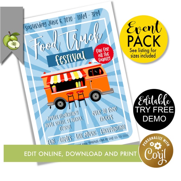 Food Truck Invite Template - Etsy