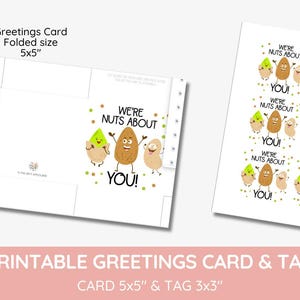 We're Nuts About You, NUTS Gift Tag, Mixed Nuts Day, Printable, Hamper ...