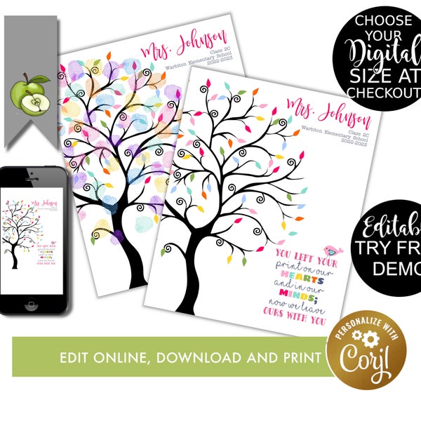 Fingerprint Tree - Etsy