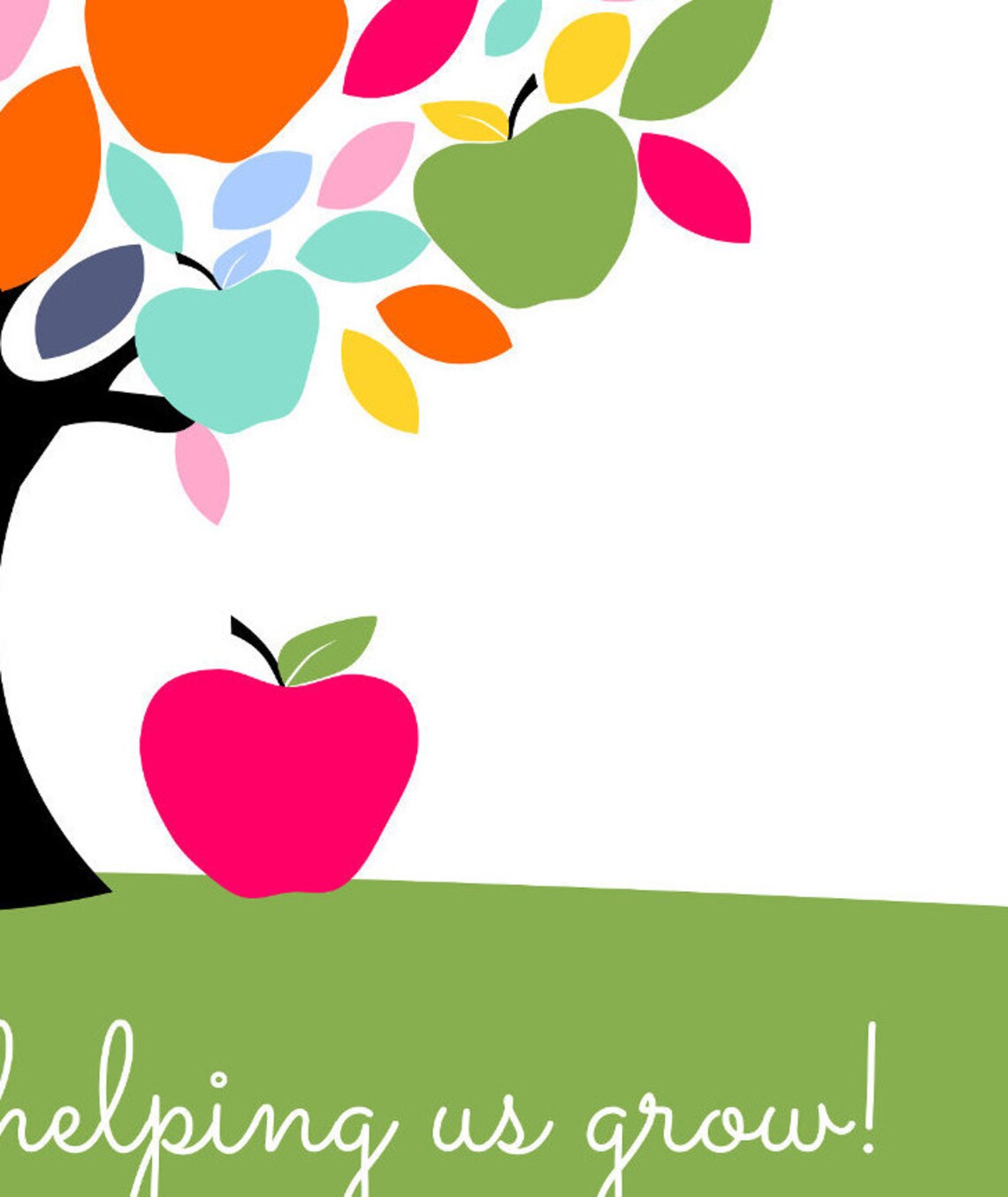 Teacher Apple Tree Printable Gift Printable Teacher | Etsy