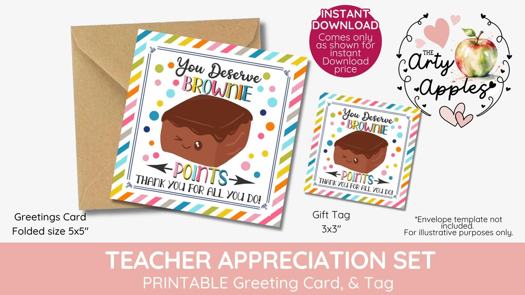 You Deserve Brownie Points Gift Tag, Thank You for All You Do! Blondy ...