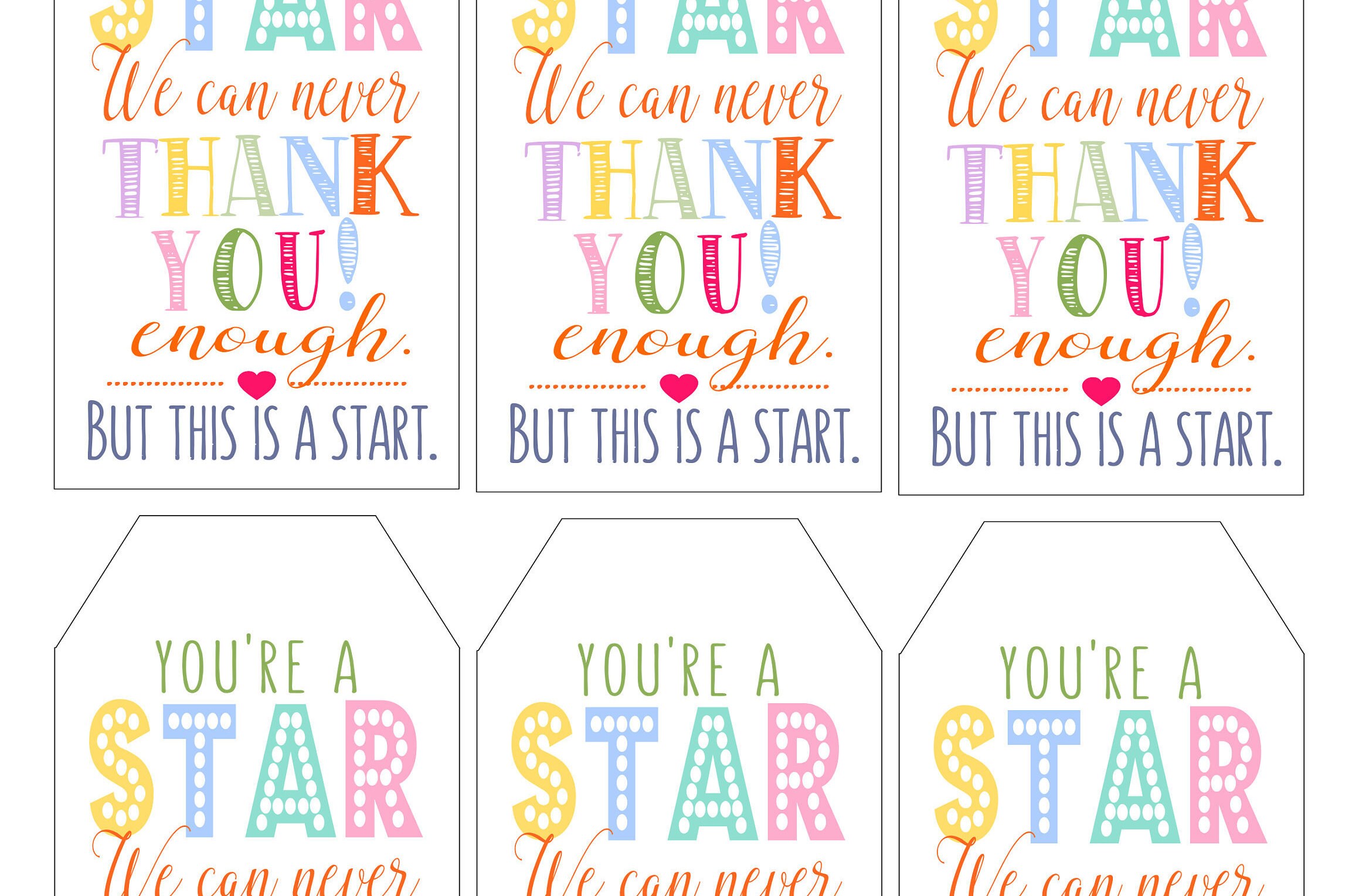 You're a star volunteer gift tags we thank you gift tag | Etsy