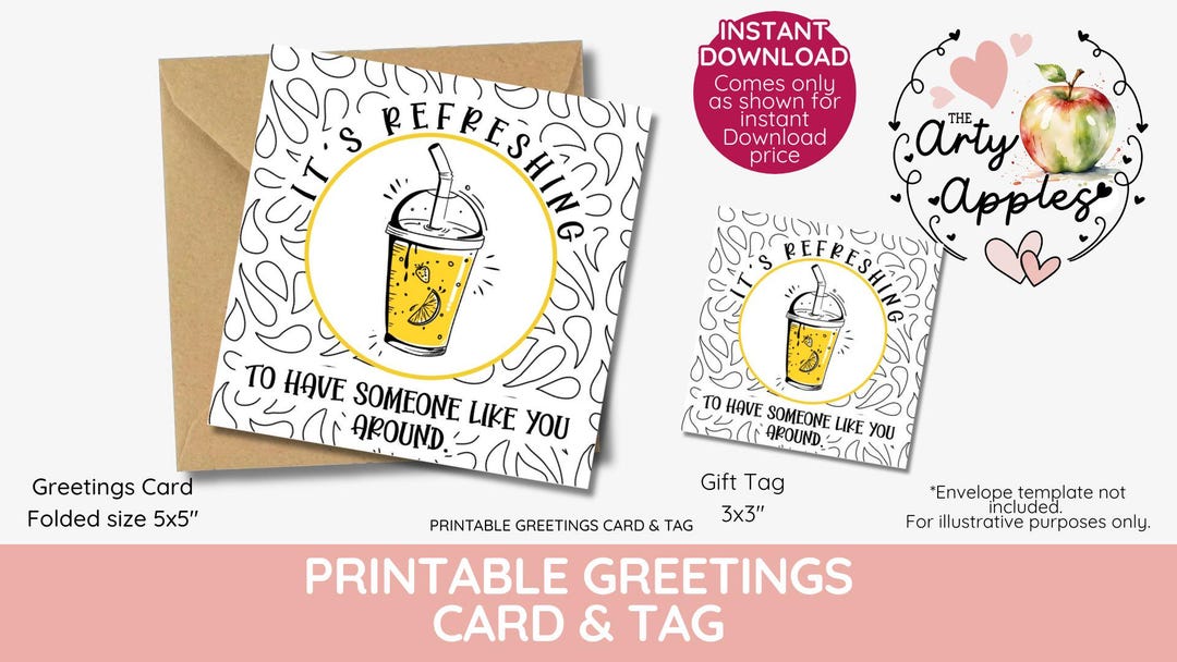 Refreshing Gift Tags, Cup Gift Tag, Mug Gift Tag, Printable, It’s ...