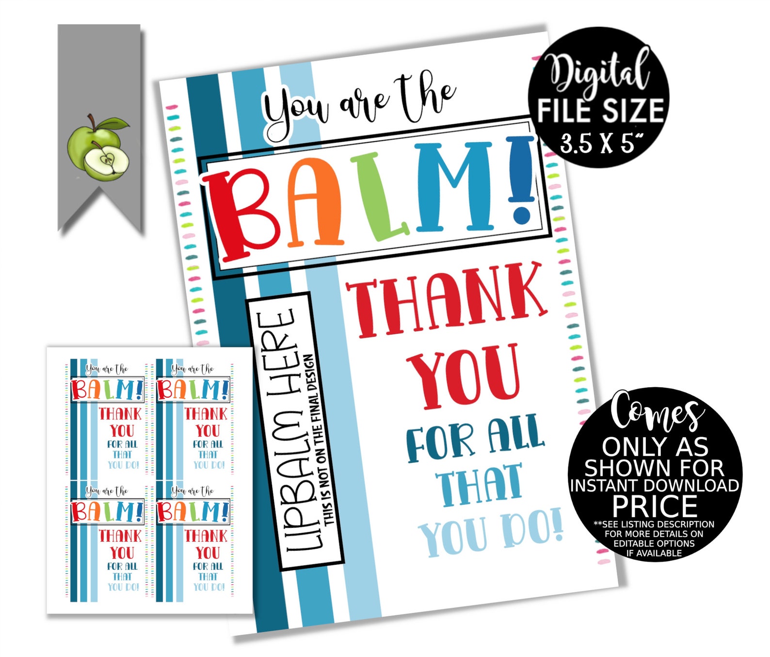 You're the Balm Gift Tags Teacher Gift Tag Mother's - Etsy