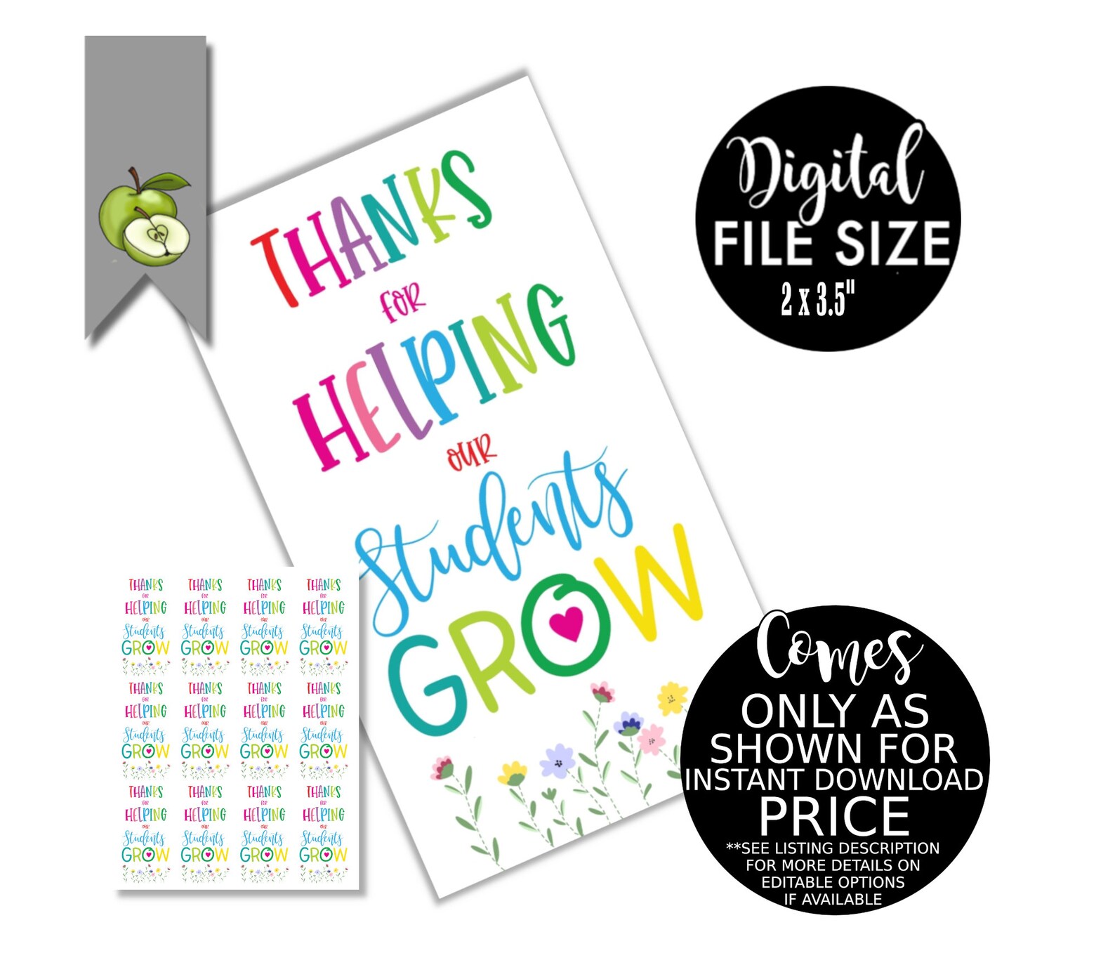 Thanks for Helping Our Students Grow Classmate Tag Friend - Etsy