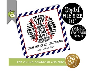 Baseball Appreciation Gift Tag, School Pto Pta Staff Appreciation Week ...