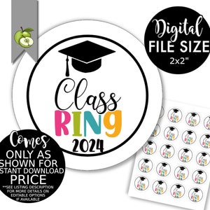 Teacher Class Ring 2025 Tag, Favors, Class, Topper, Label, Printable ...