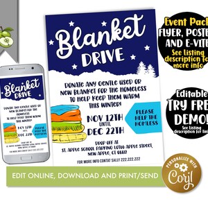 Editable Blanket Drive Poster, Editable Blanket in Need, Homeless Flyer ...
