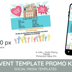 Editable FOOD Drive Flyer, Food Bank Collection Theme, Feed the Poor ...