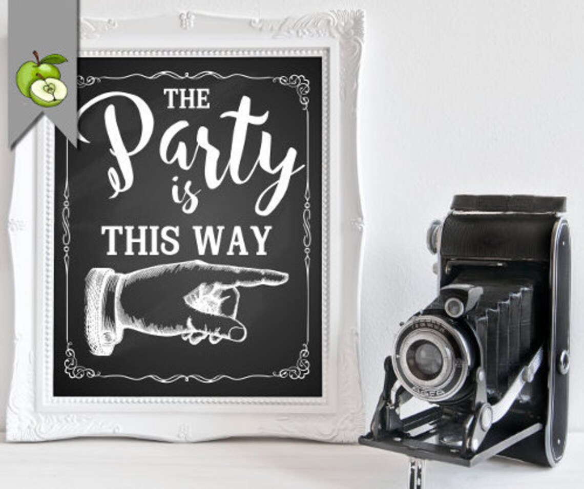 Party This Way Sign Pointing Finger in Both Directions Party - Etsy