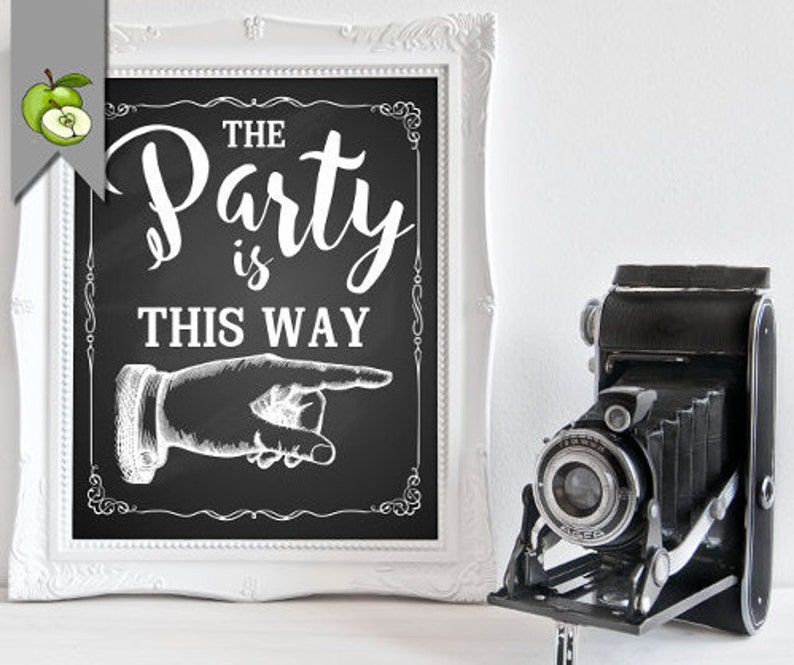 Party This Way Sign Pointing Finger in Both Directions Party - Etsy