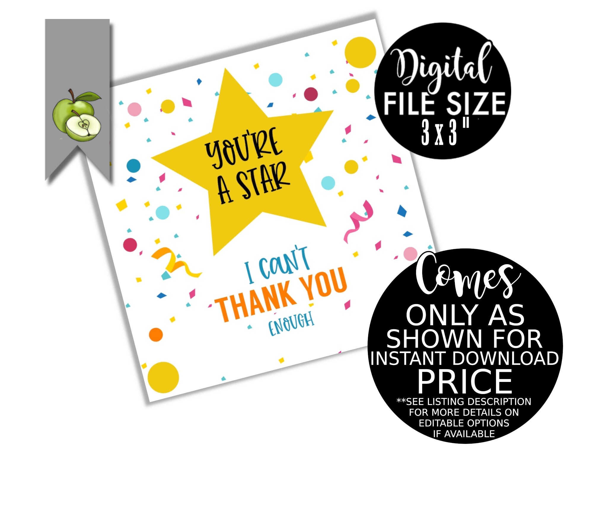 You're a Star Gift Tags Volunteer Tag Thank You Special - Etsy