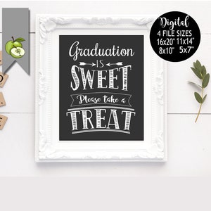 Graduation is Sweet, Graduate Sign, Grad Party, Grad Treat Sign ...