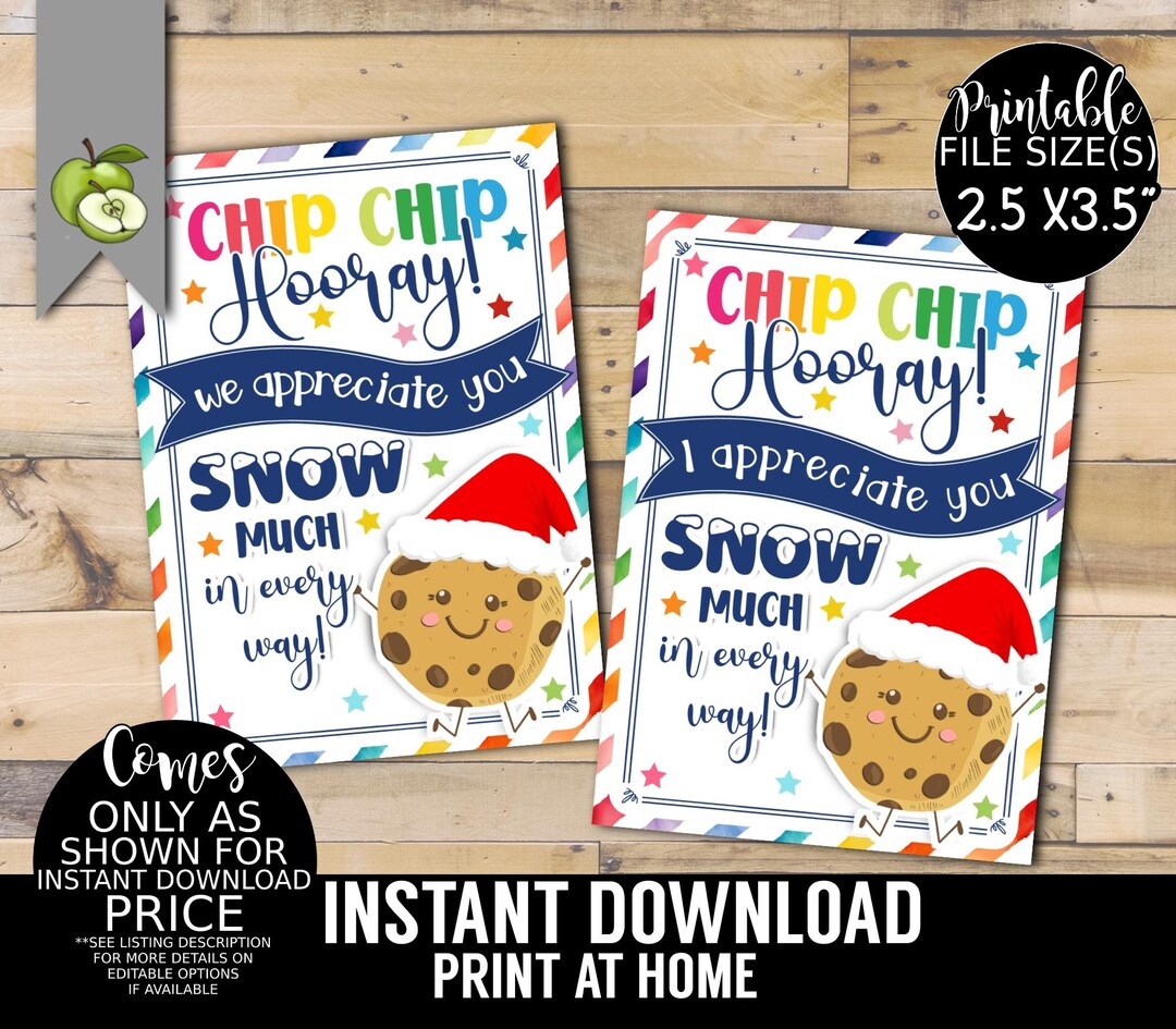Chip Chip Hooray Printable Gift Tags Teacher Appreciation, Staff, or ...