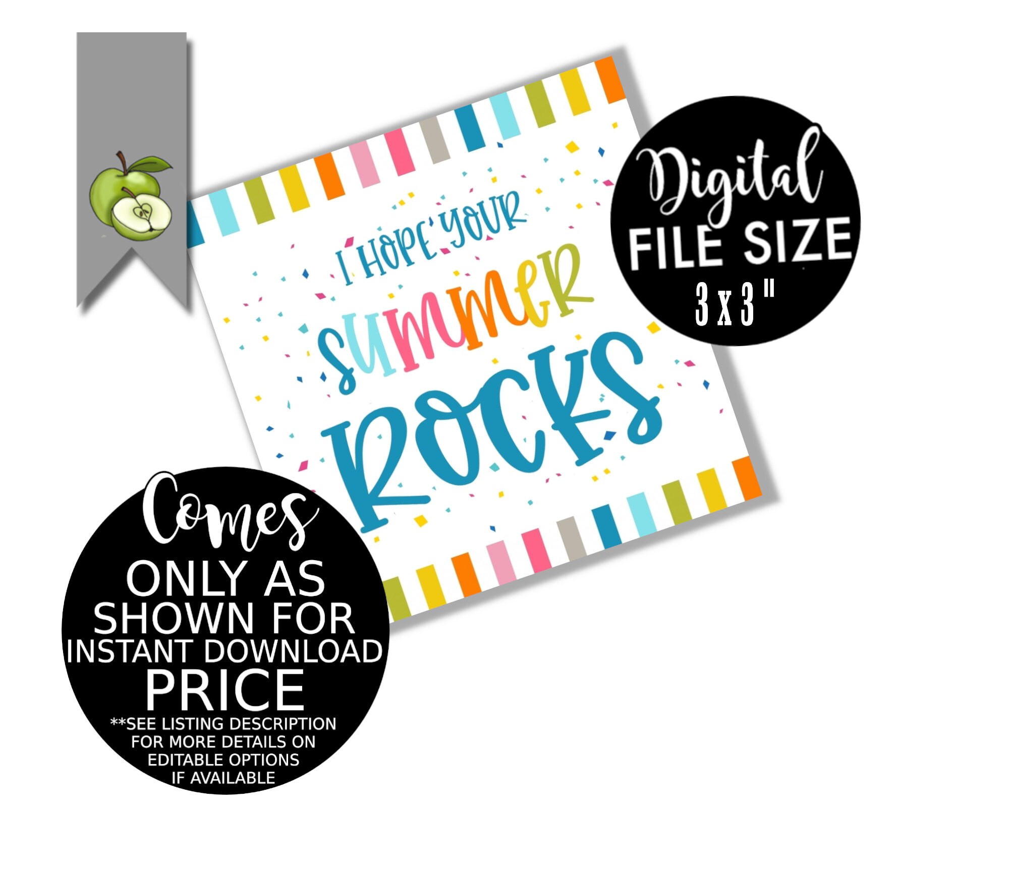 I Hope Your Summer Rocks Gift Tag Printable Rock Gift Tag - Etsy UK