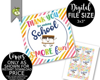 S'mores Gift Tag Printable, This Year Was S'more Fun With You, Gift Tag ...