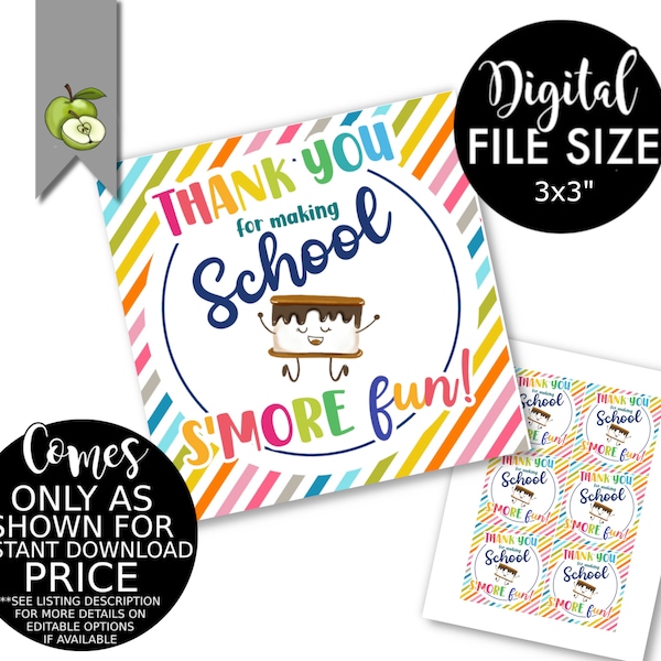 Smores Thank You Tags - Etsy
