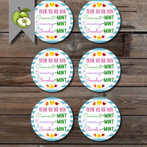 Thank You for Your Commitment Gift Tag, Boss Mint Gift Tag, Volunteer ...