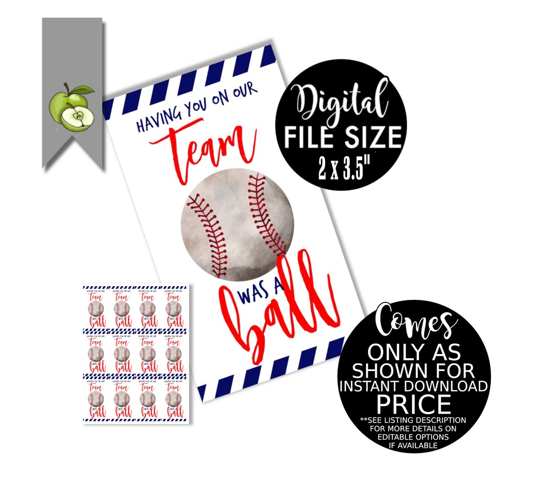 Baseball Gift Tags, Sport Gift Tag, Tee Ball, Softball, Baseball, End ...