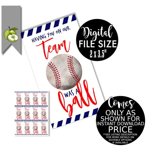 Sport Gift Tags Baseball Gift Tag Tee Ball Softball | Etsy