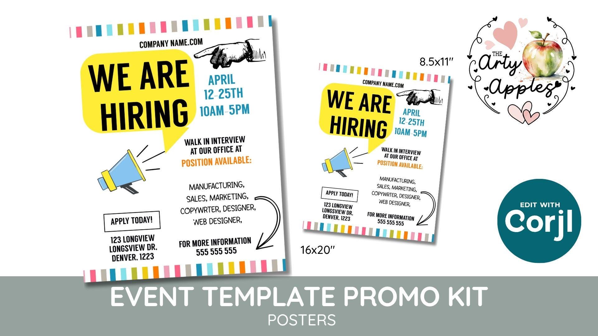 Editable We Are Hiring Staff Flyer, Helpers Required, Job Available ...