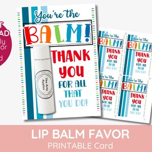 You're the Balm Gift Tags, Teacher Gift Tag, Mother's Day Gift Tags ...