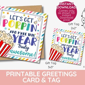 PRINTABLE Let's Get 'poppin' and Make This School Year Truly Awesome! Popcorn Tag, Back to ...