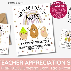 We'd Be Totally Nuts If We Didn't Thank You Sign Card and Gift Tag ...