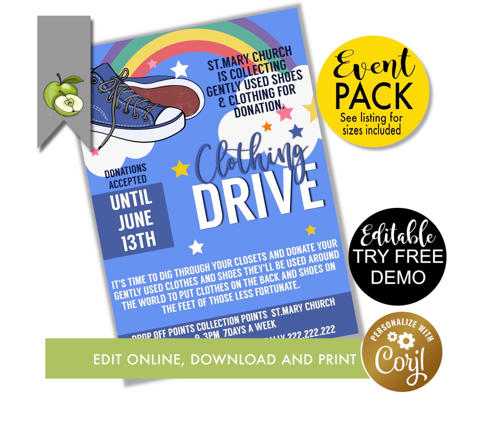 Clothing Drive Charity Poster Shoe Drive Homeless Flyer - Etsy